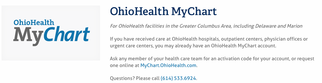 www.ohiohealth.com/mychart | Ohio Health My Chart